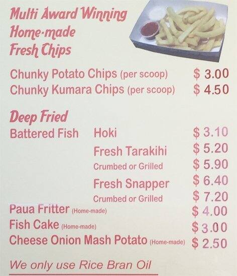 The Chip Shop Menu, Menu for The Chip Shop, Royal Oak, Auckland ...