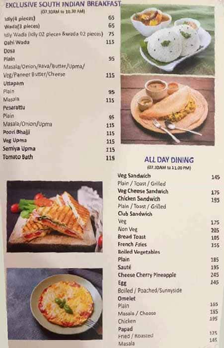Menu at Cassia-ALL DAY DINING, Hyderabad, Metro Station
