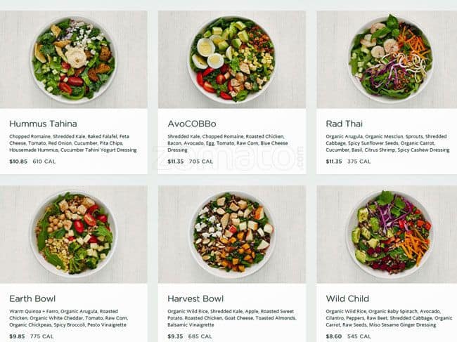 Menu at sweetgreen restaurant, Boston, 372 Congress St