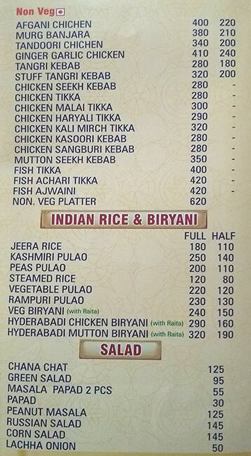 Menu at Hotel Rajvanshi, Gurugram Rural