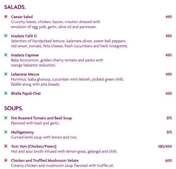 Cafe G - Crowne Plaza Menu, Menu for Cafe G - Crowne Plaza, Sector 29 ...