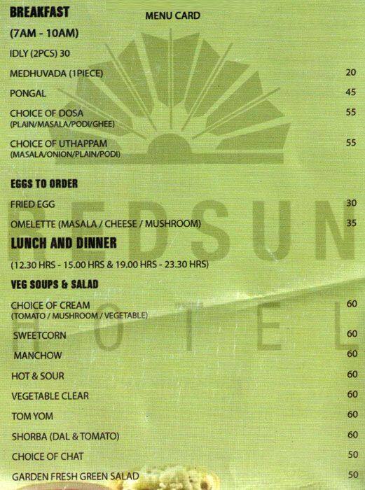 Menu at Simba's Regale, Chennai, 287