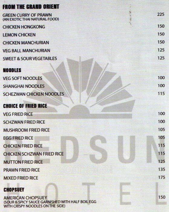 Menu at Simba's Regale, Chennai, 287