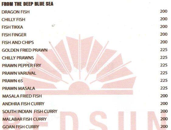 Menu at Simba's Regale, Chennai, 287