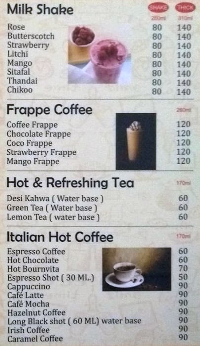 Menu at Smoke cafe & Shambhu's coffee bar, Ahmedabad, Sardar Patel Ring Rd