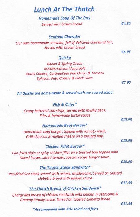 Menu at The Thatch Coffee House & Wine Bar, Rush