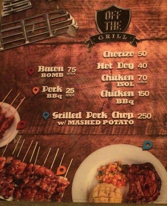 Menu at Cafe Racer, Mandaue City
