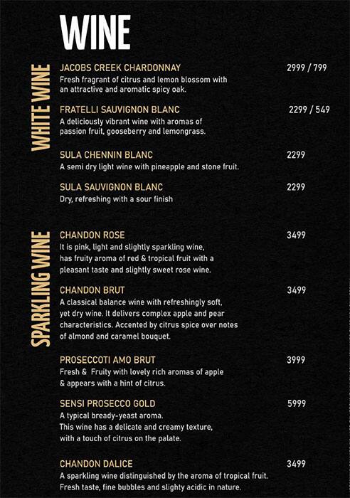Menu at Rasam, Kolkata, Salt Lake