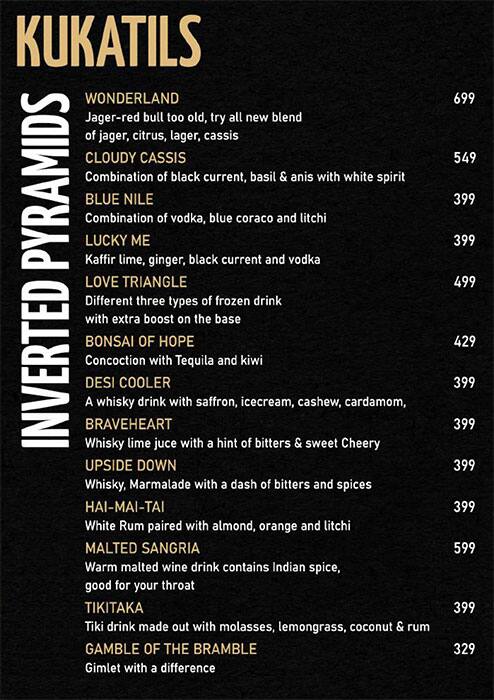 Menu at Rasam, Kolkata, Salt Lake