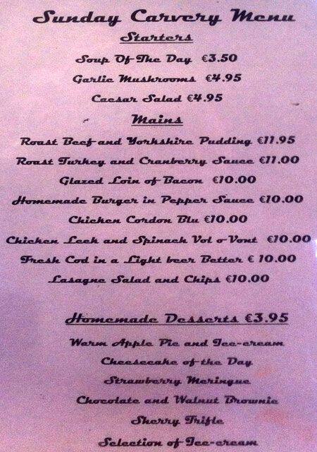 Menu at Eleanora's Bar & Lounge, Dublin