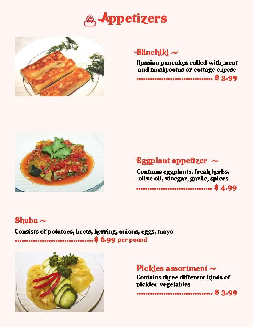 Menu at Lacomka Bakery & Russian Store - Orlando FL, Winter Park