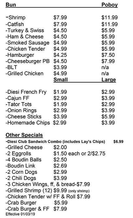 Menu at Little Capital restaurant, Cecilia