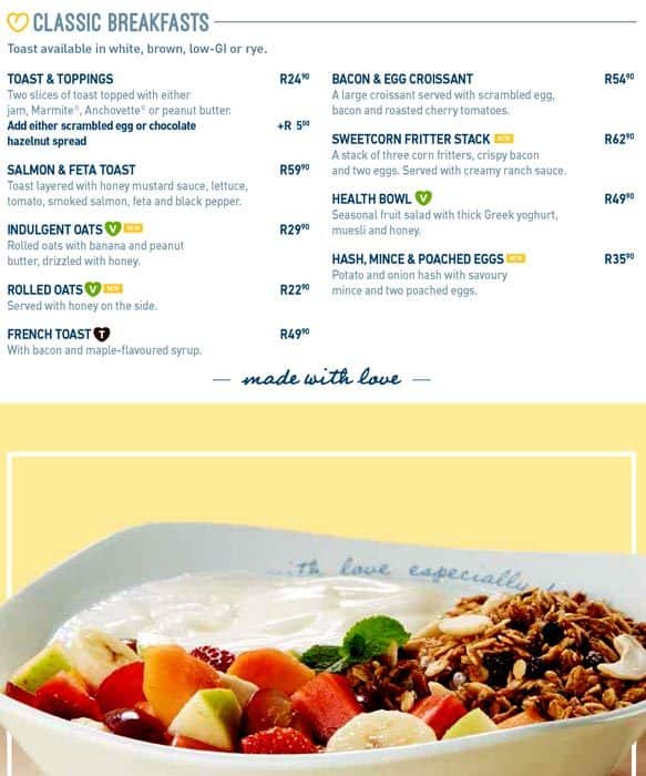 Menu at NetCafé cafe, Johannesburg, Mipark West Wing Hospital