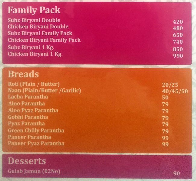 Menu at Biryani Art, Pune, Shop 8