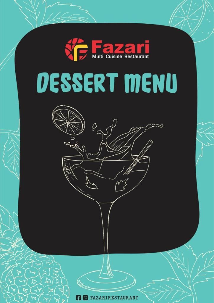 Menu of Fazari, Tambaram, Chennai