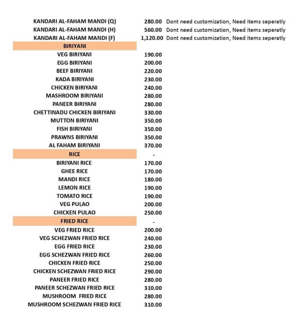 Menu at Alankar Hot Grill restaurant, Thrissur