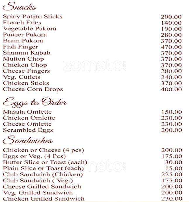 Crystal Restaurant Plaza Menu, Menu for Crystal Restaurant Plaza, INA ...