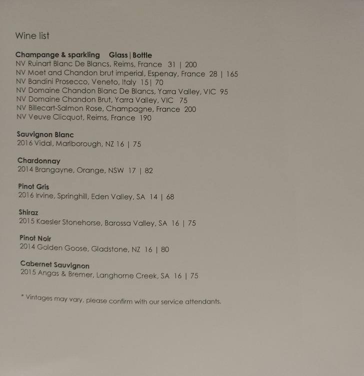 Menu at Coffee Shop Sheraton restaurant, Sydney