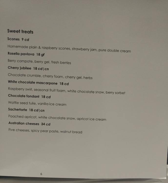Menu at Coffee Shop Sheraton restaurant, Sydney