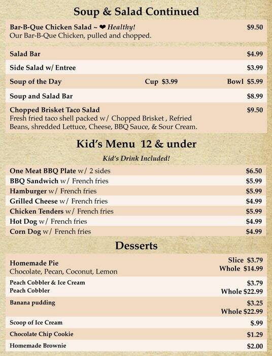 Menu at Red River Bar-B-Que & Grill, League City, E Main St B