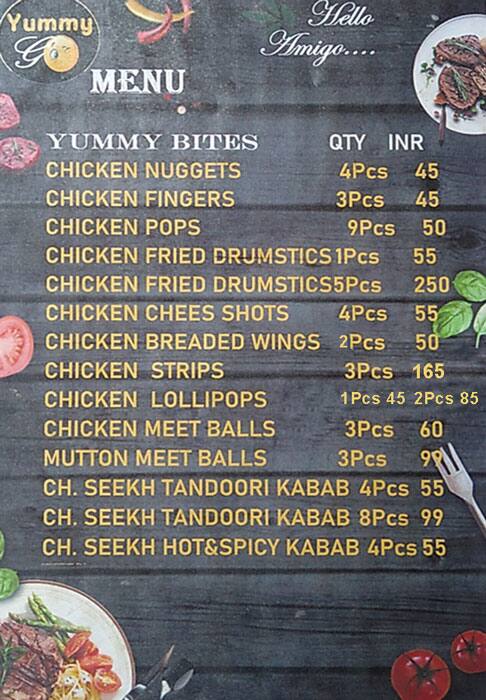 Menu at Sai's yummy go, Bengaluru