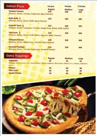 Menu of Pizza House, Inderlok, New Delhi