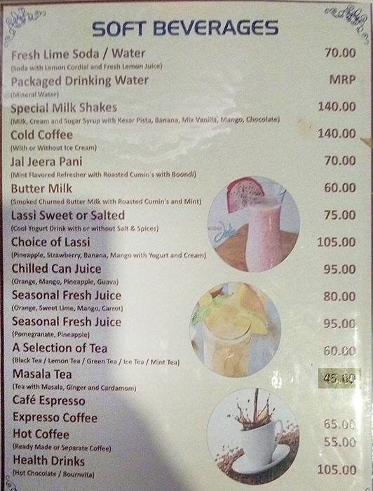 Menu of Indian Tulip Restaurant, Jagatpura, Jaipur