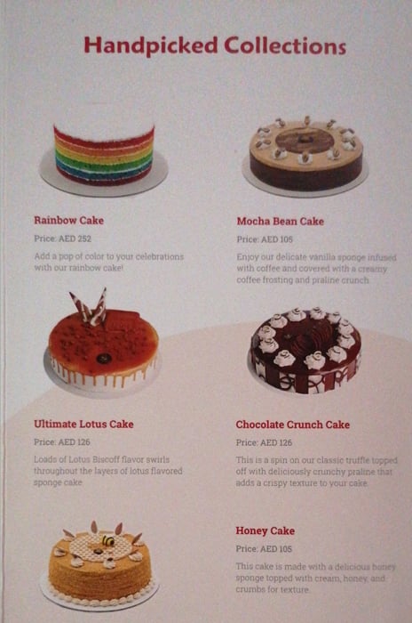 Menu at Mister Baker cafe, Abu Dhabi, ADNOC Service Station - Airport Rd