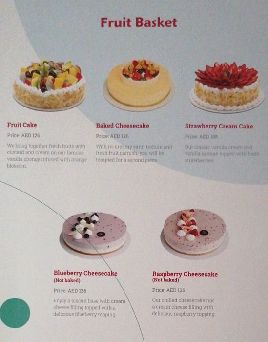 Menu at Mister Baker cafe, Abu Dhabi, ADNOC Service Station - Airport Rd