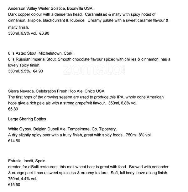 Menu at F.X. Buckley Steakhouse Monkstown, Dublin, 3A Monkstown Cres