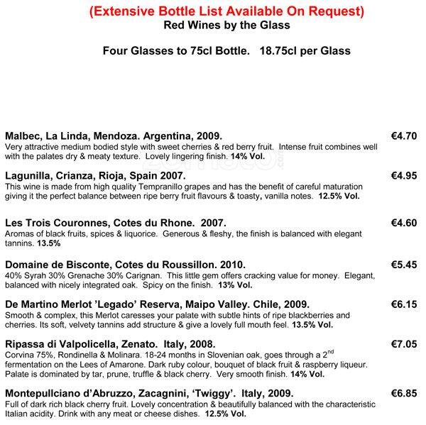 Menu at F.X. Buckley Steakhouse Monkstown, Dublin, 3A Monkstown Cres