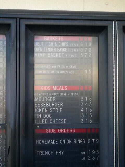 Menu at Pace's Drive-In fast food, Layton, 344 N Main St