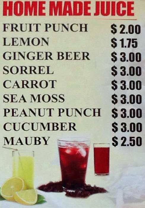 Menu at Triple D's Place restaurant, New York City, 771 Washington Ave