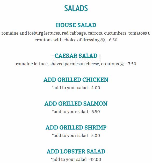 Menu at Ten Clams restaurant, Groton