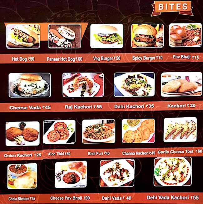 Menu at Rajshree mithai,chats, Vellore