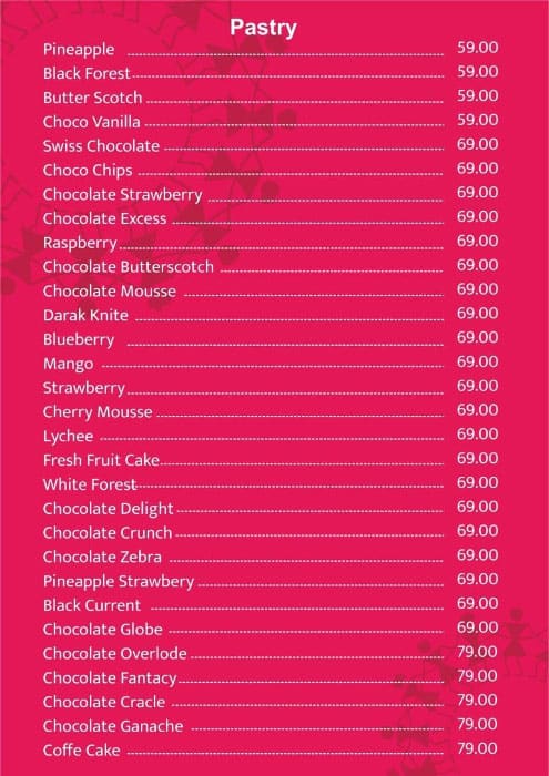 Menu of CakeShahi, JM Road, Pune