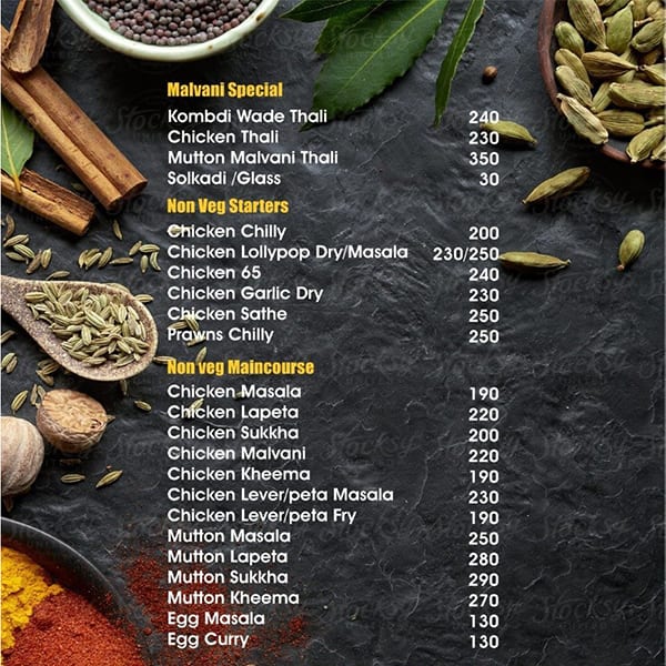 Menu of Malvani Spice, Badlapur, Thane