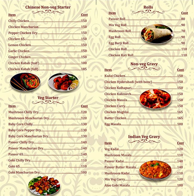 Menu of FTLOF Food Services, Whitefield, Bangalore