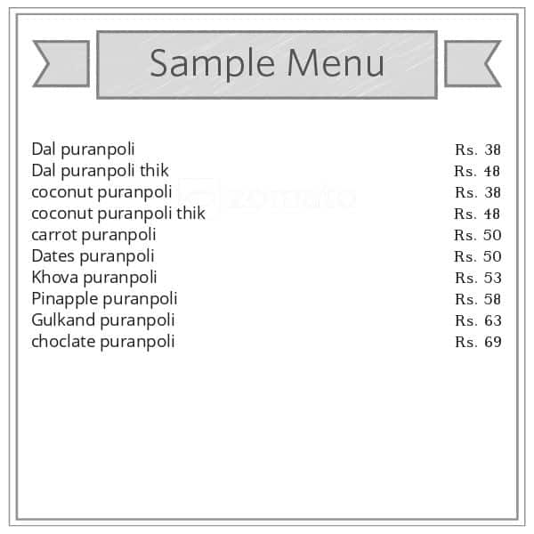 Menu of Puranpoli Ghar, Hinjawadi, Pune