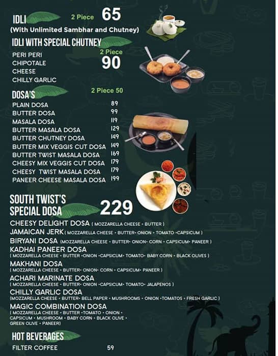 Menu of Beyond Temptation & South Twist, Pimple Saudagar, Pune