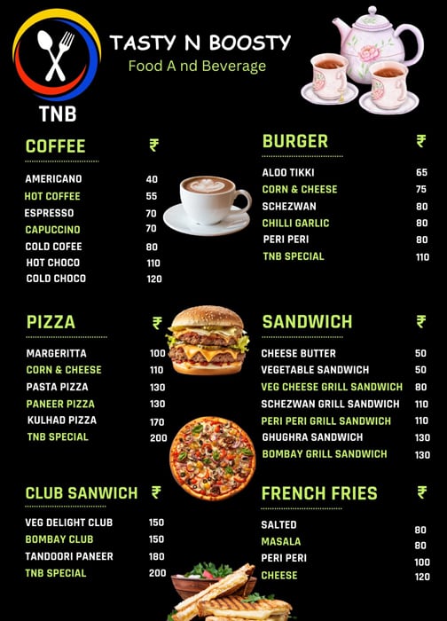 Menu of Tasty N Boosty, Tragad, Ahmedabad