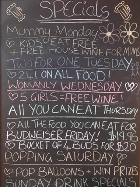 Menu at Jugs pub & bar, Hamilton