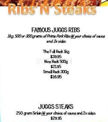 Menu at Jugs pub & bar, Hamilton