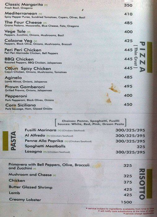 Menu at The Farm, Hyderabad, House 9-4-77/G/17 and 18