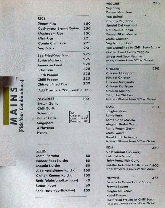 Menu at The Farm, Hyderabad, House 9-4-77/G/17 and 18