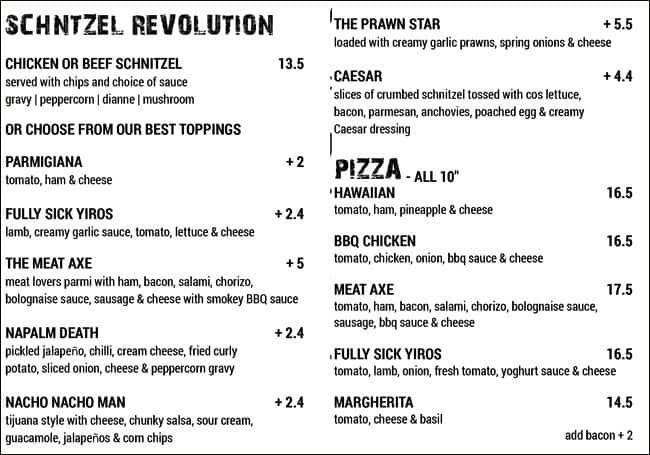 Menu at Bridgeway Hotel pub & bar, Pooraka