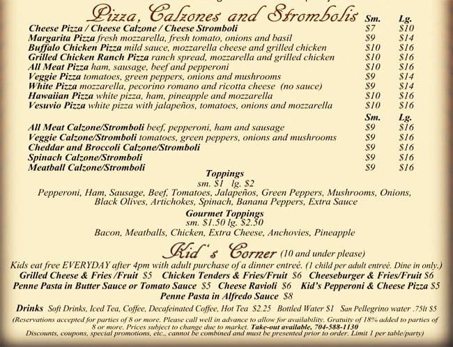 Menu at The Randazzo's Grid Iron pub & bar, Charlotte