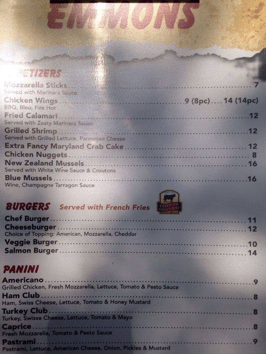 Menu at Emmons Palace pub & bar, New York City, Emmons Ave