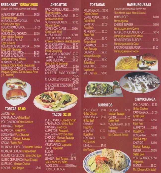 Menu at Bella's Place restaurant, New York City, Sutphin Blvd