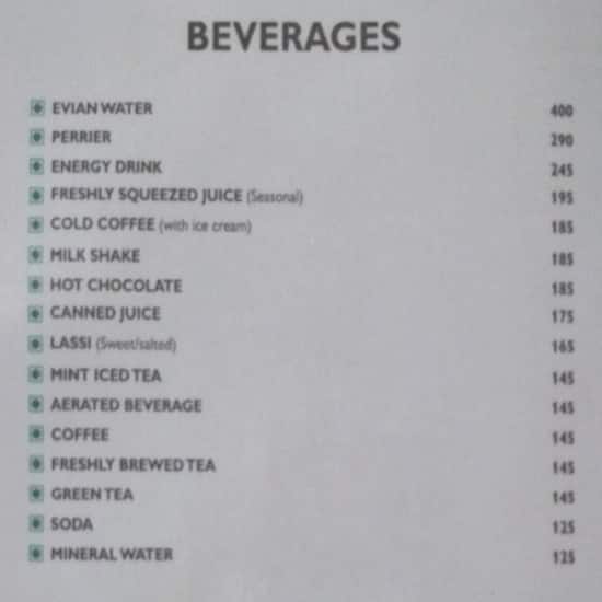Menu at Radisson Blu, Haridwar